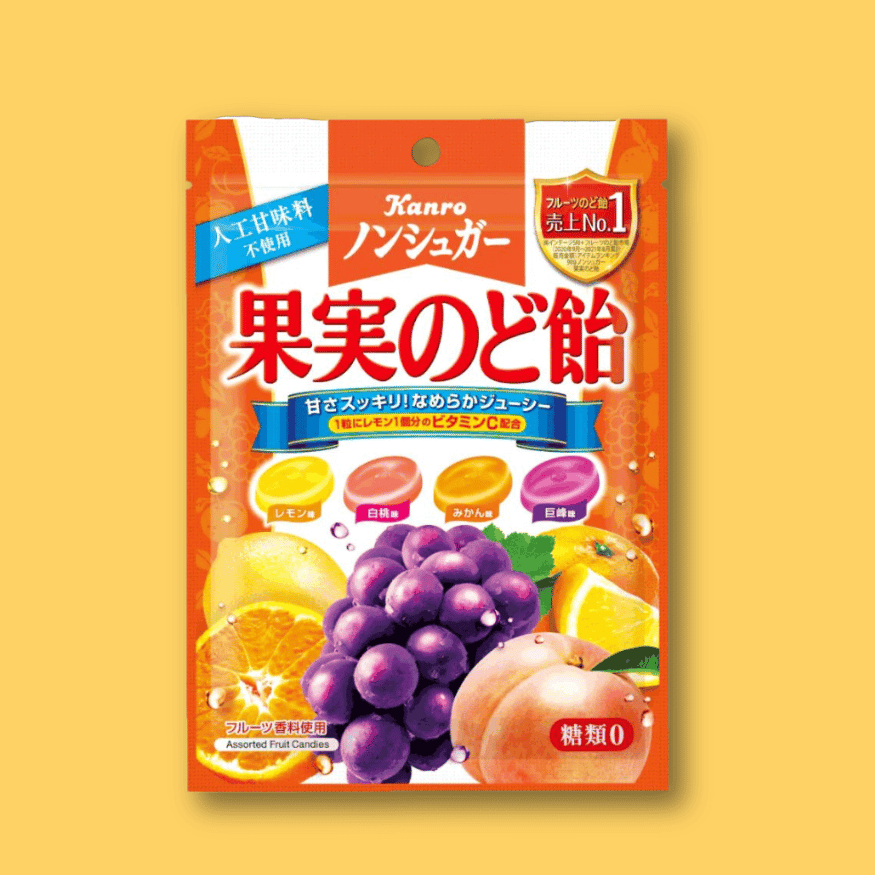 Kanro Sugar-Free Fruit Throat Candy: Gentle Relief, Fruity Delight – konbinistop